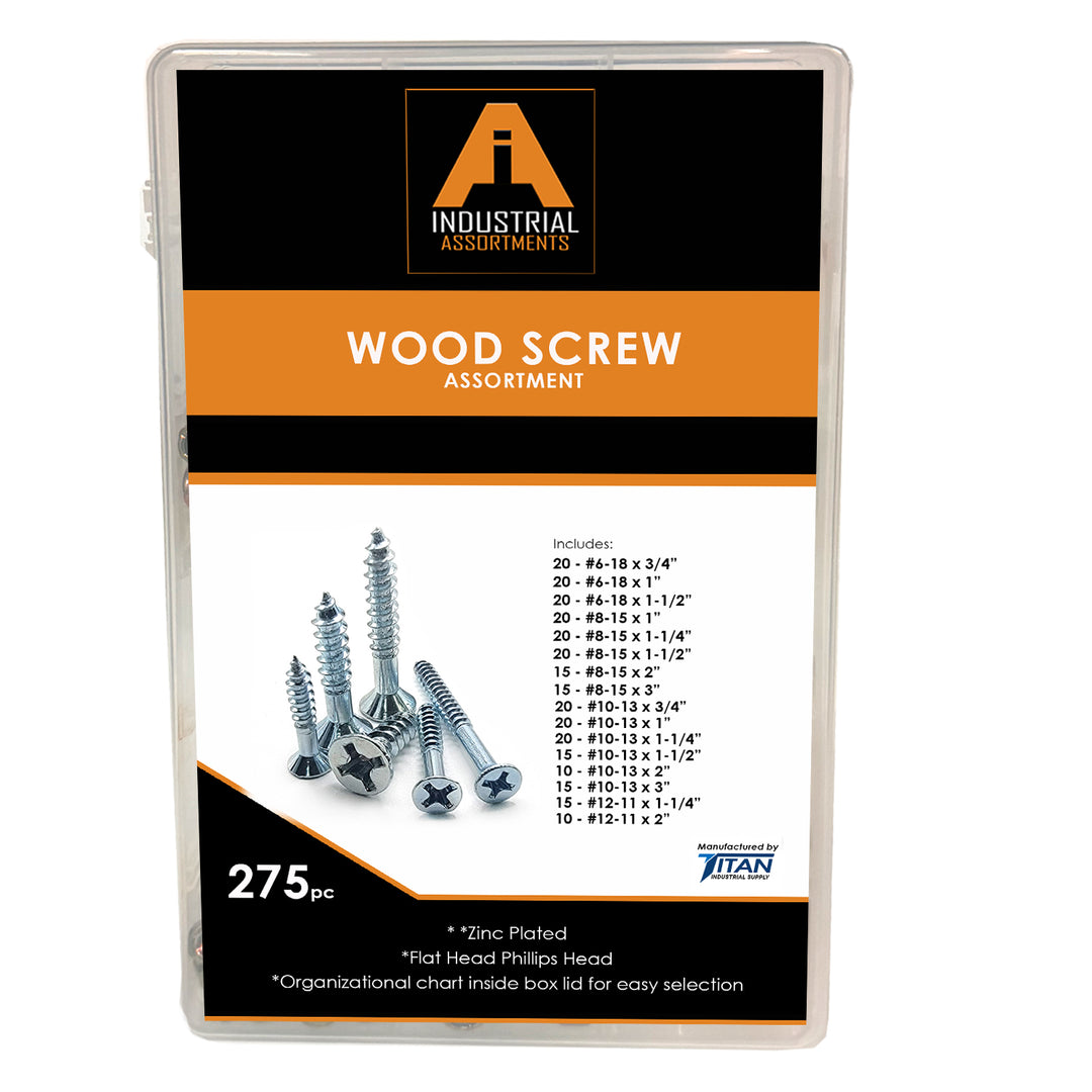 275 Piece Wood Screw Assortment – industrialassortments.com